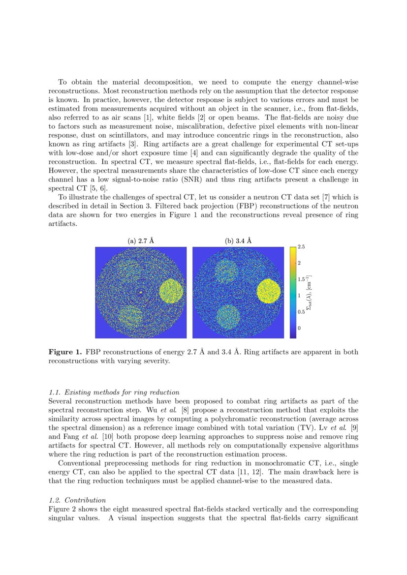 Low-rank flat-field correction for artifact reduction in spectral ...