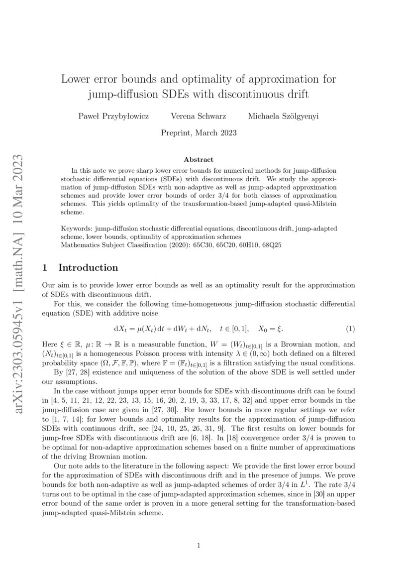 Lower Error Bounds And Optimality Of Approximation For Jump Diffusion