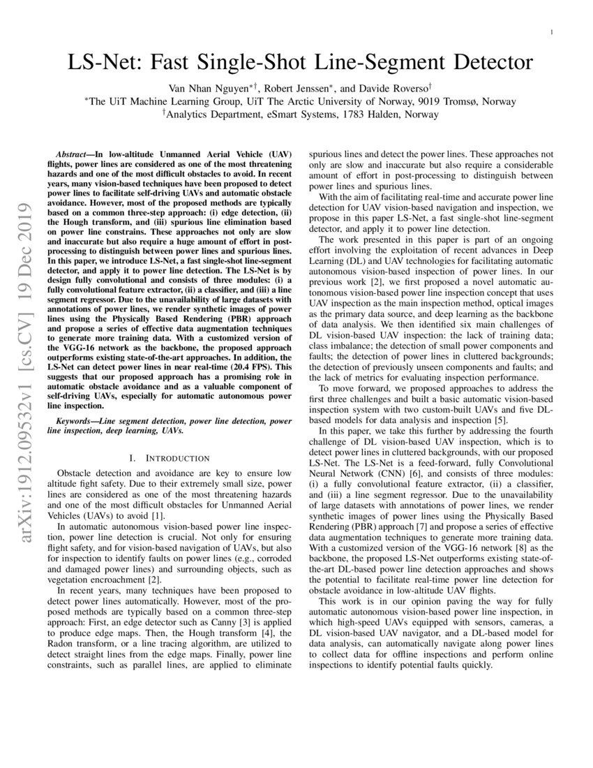 LS-Net: Fast Single-Shot Line-Segment Detector | DeepAI