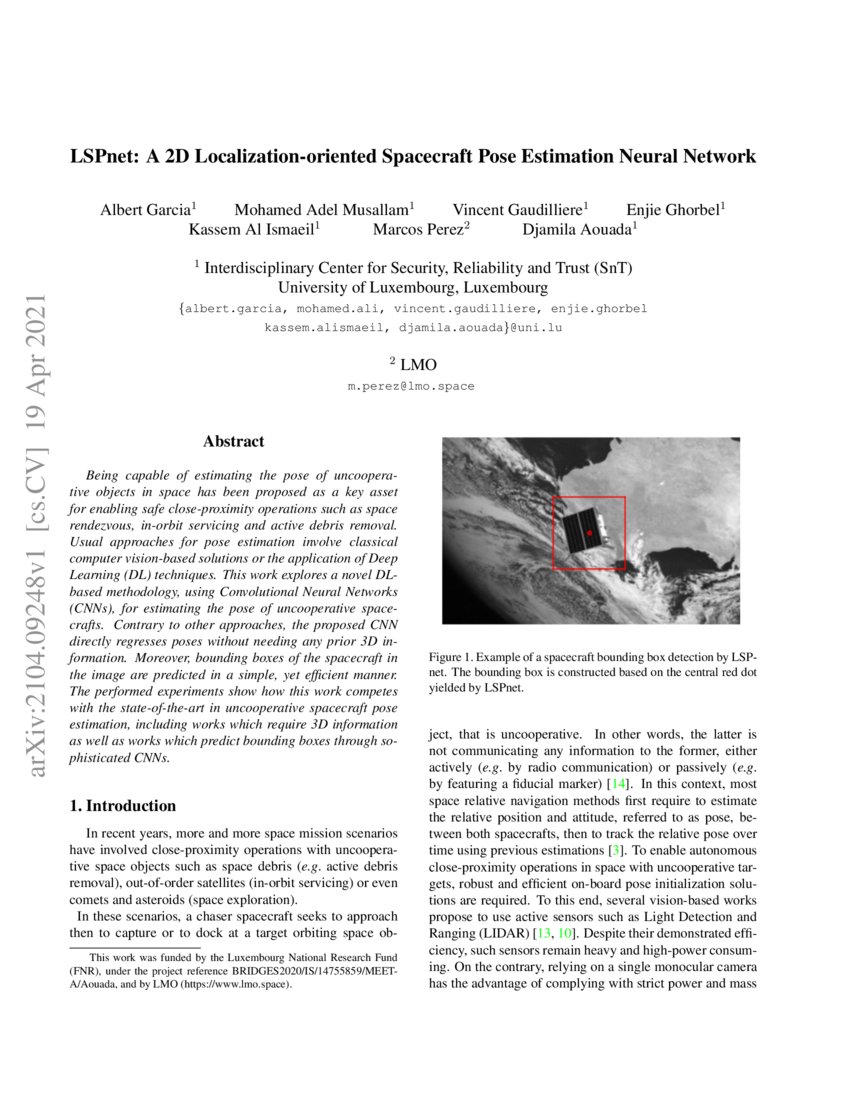 Lspnet A 2d Localization Oriented Spacecraft Pose Estimation Neural