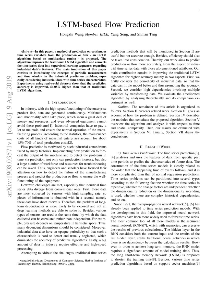 LSTM-based Flow Prediction | DeepAI