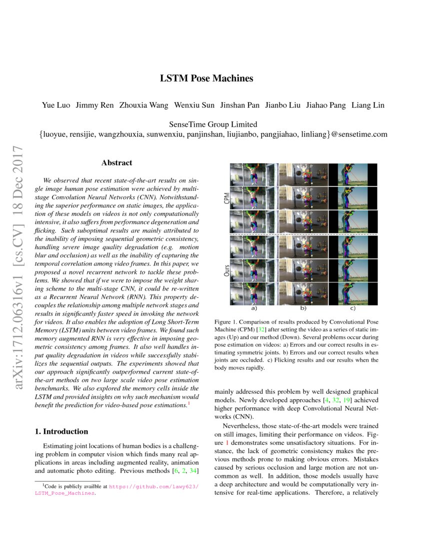 LSTM Pose Machines | DeepAI