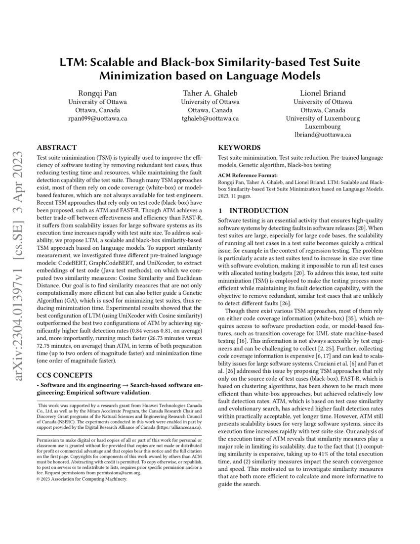 Ltm Scalable And Black Box Similarity Based Test Suite Minimization