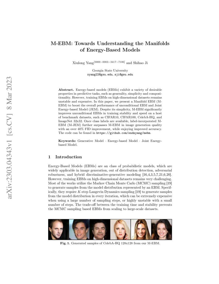 M-EBM: Towards Understanding the Manifolds of Energy-Based Models | DeepAI