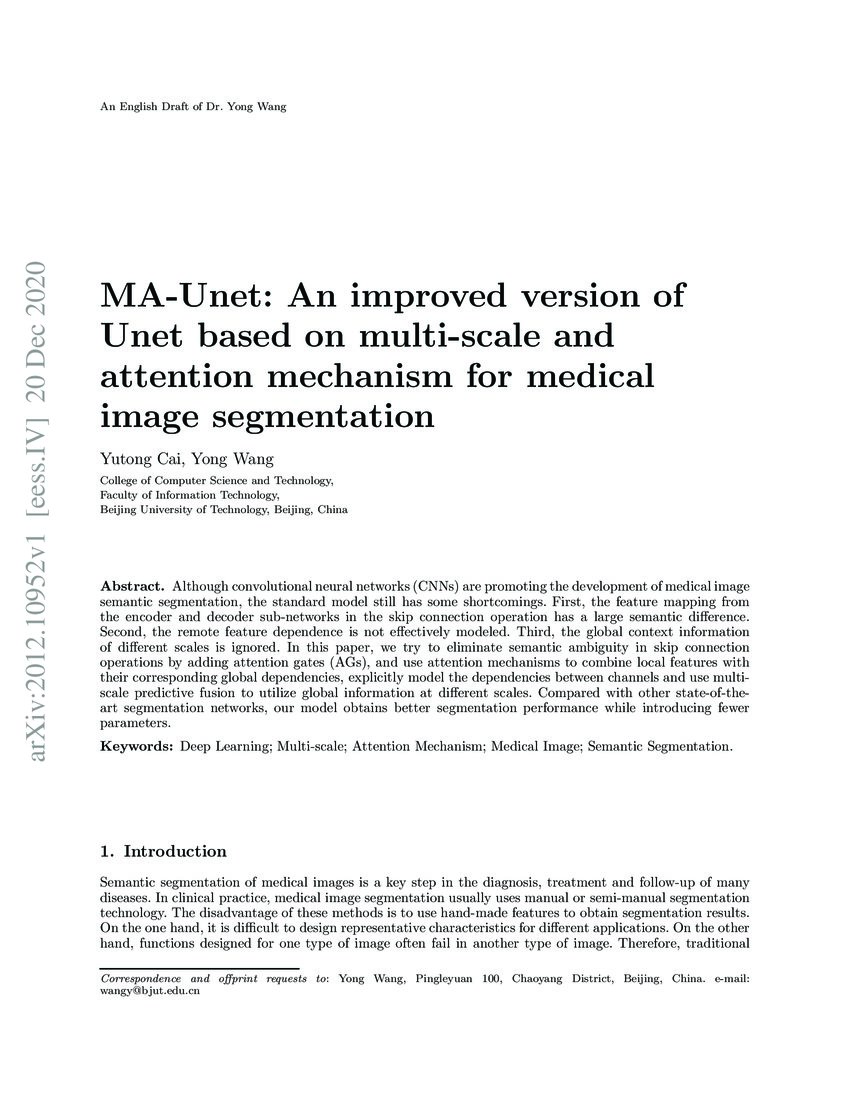 Ma Unet An Improved Version Of Unet Based On Multi Scale And Attention
