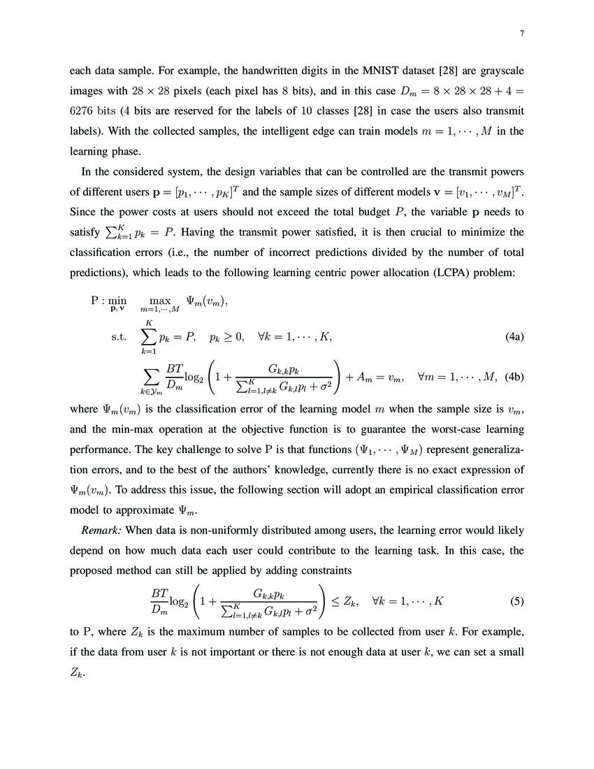 Machine Intelligence at the Edge with Learning Centric Power Allocation | DeepAI