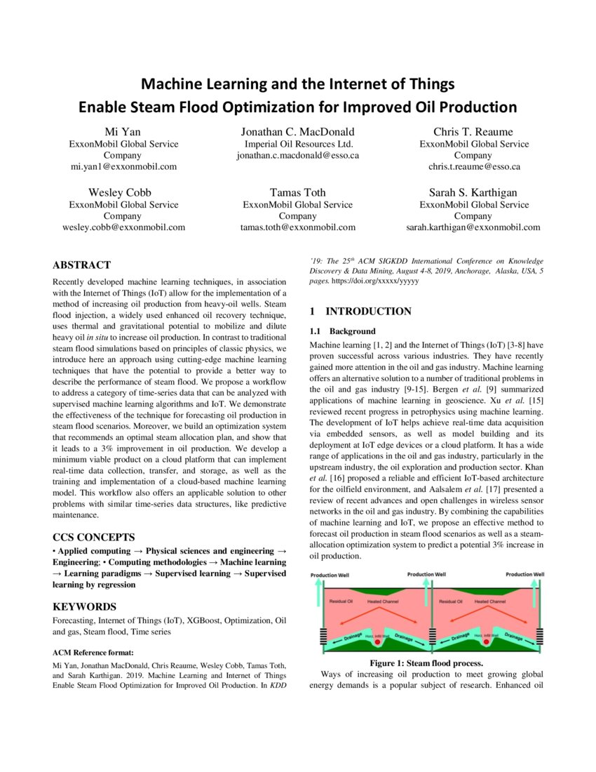 Machine Learning and the Internet of Things Enable Steam Flood ...