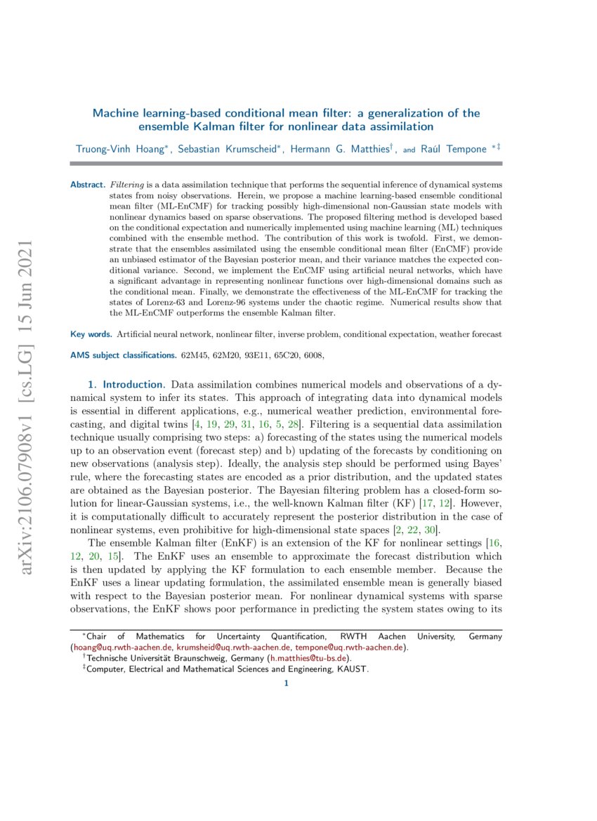 Machine Learning Based Conditional Mean Filter A Generalization Of The
