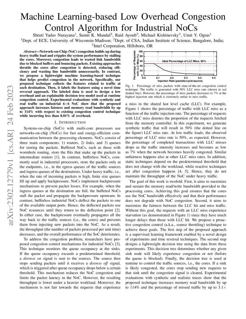 Machine Learning Based Low Overhead Congestion Control Algorithm For Industrial Nocs Deepai 0172
