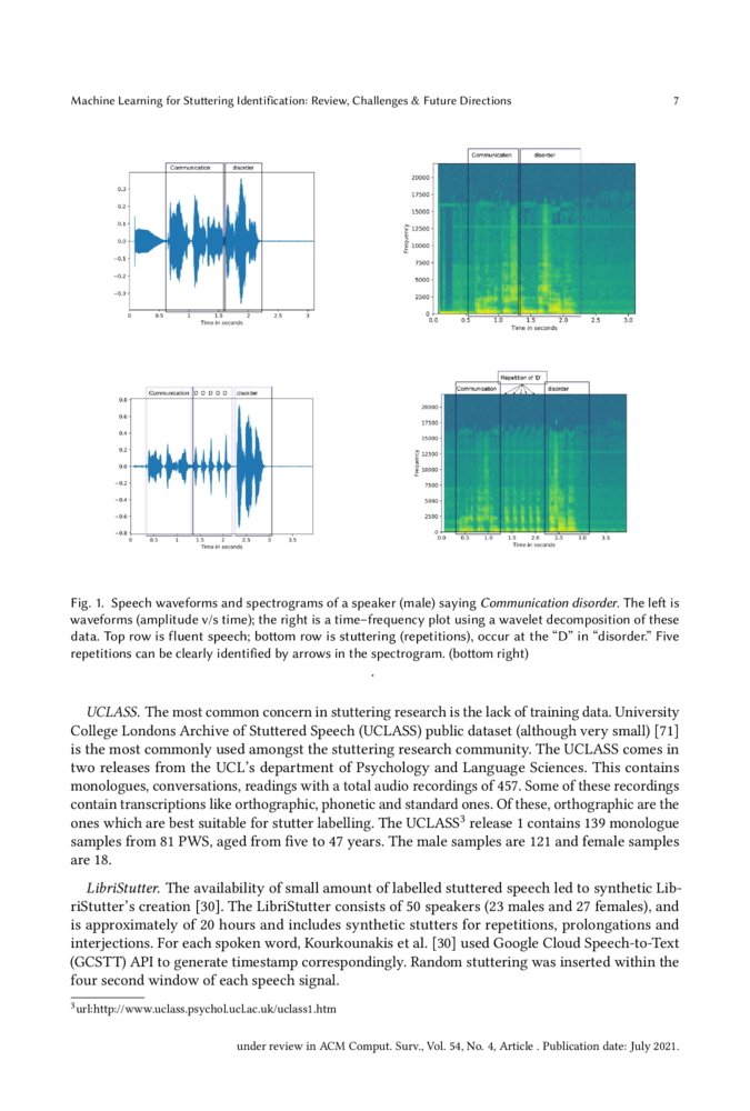 Machine Learning for Stuttering Identification: Review, Challenges ...