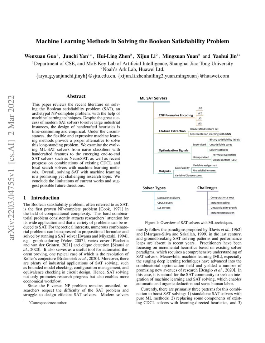 Machine Learning Methods In Solving The Boolean Satisfiability Problem Deepai