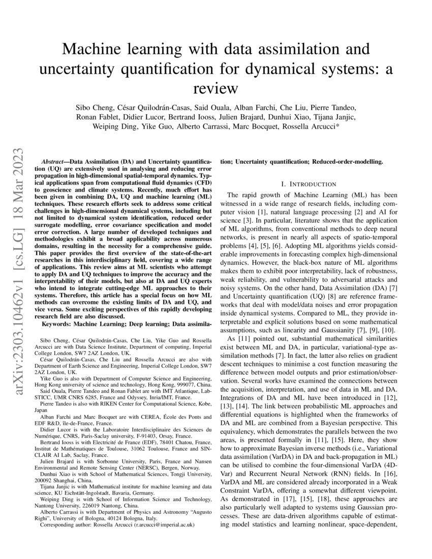 Machine learning with data assimilation and uncertainty quantification for dynamical systems: a ...