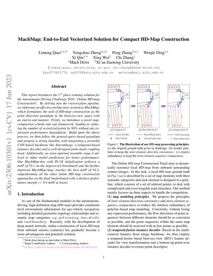 MachMap: End-to-End Vectorized Solution for Compact HD-Map Construction ...
