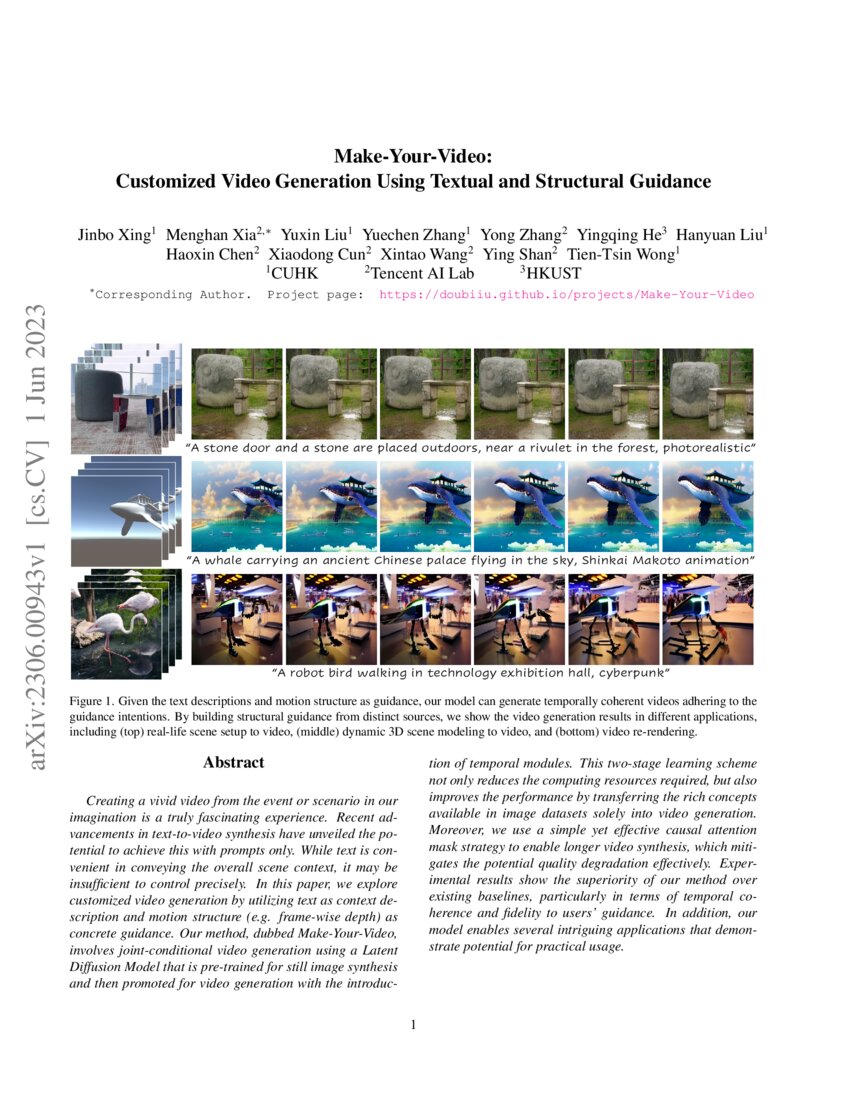 Make Your Video Customized Video Generation Using Textual And Structural Guidance Deepai