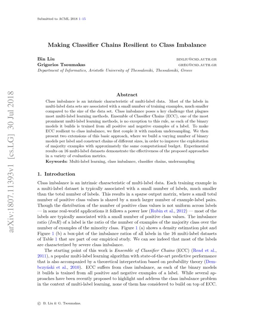Making Classifier Chains Resilient to Class Imbalance | DeepAI