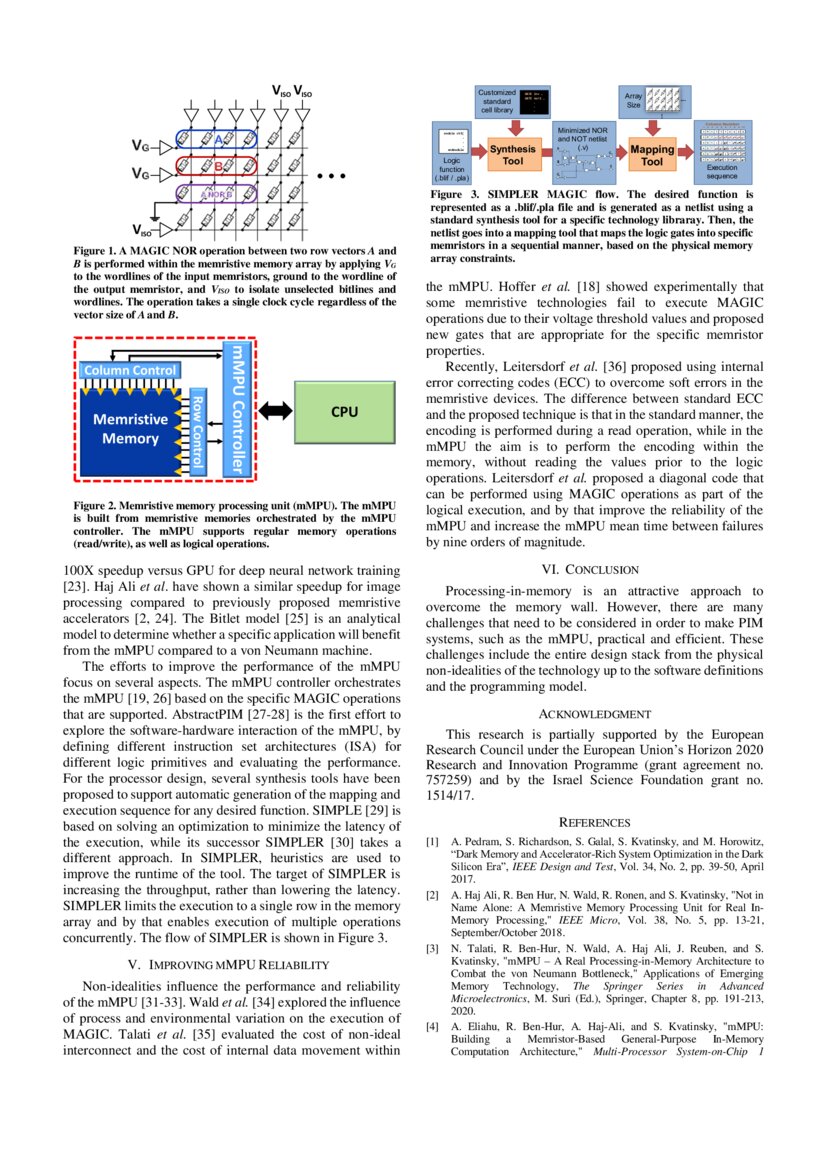 Making Real Memristive Processing In Memory Faster And Reliable Deepai 