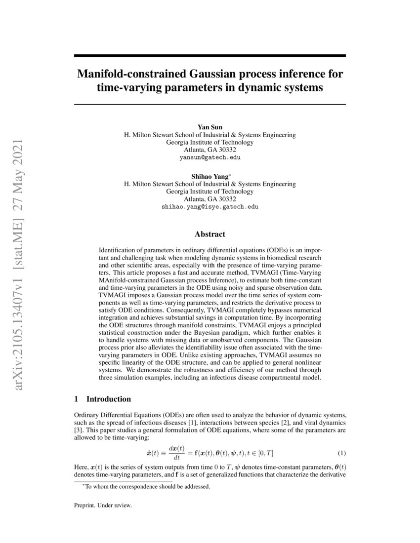 Manifold Constrained Gaussian Process Inference For Time Varying
