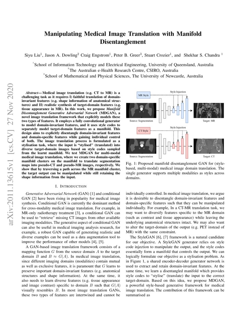 Manipulating Medical Image Translation with Manifold Disentanglement | DeepAI