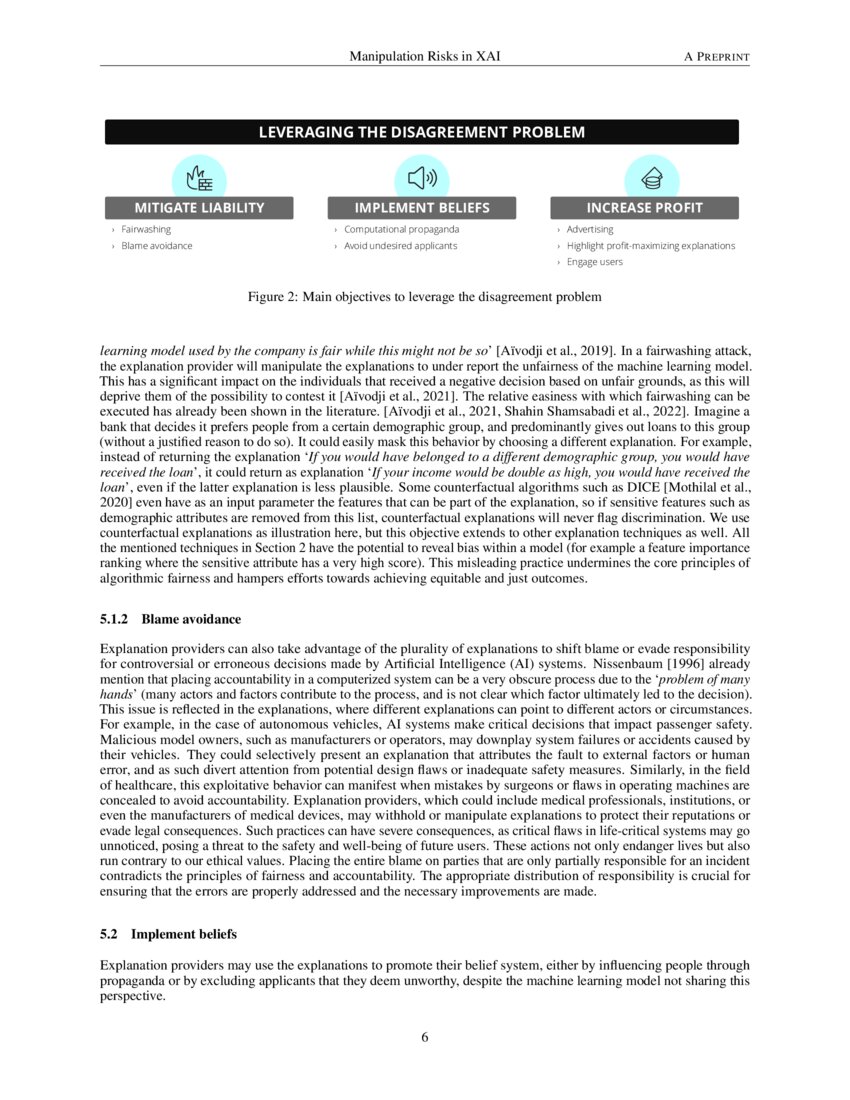 Manipulation Risks in Explainable AI: The Implications of the Disagreement Problem | DeepAI