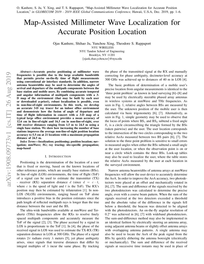 Map-Assisted Millimeter Wave Localization for Accurate Position ...