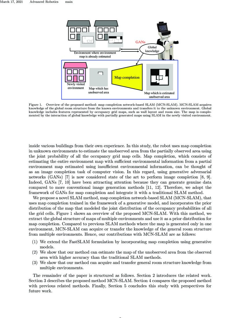 Map completion from partial observation using the global structure of multiple environmental ...