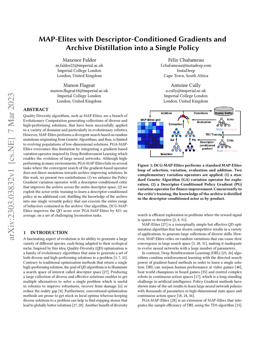MAP-Elites with Descriptor-Conditioned Gradients and Archive ...
