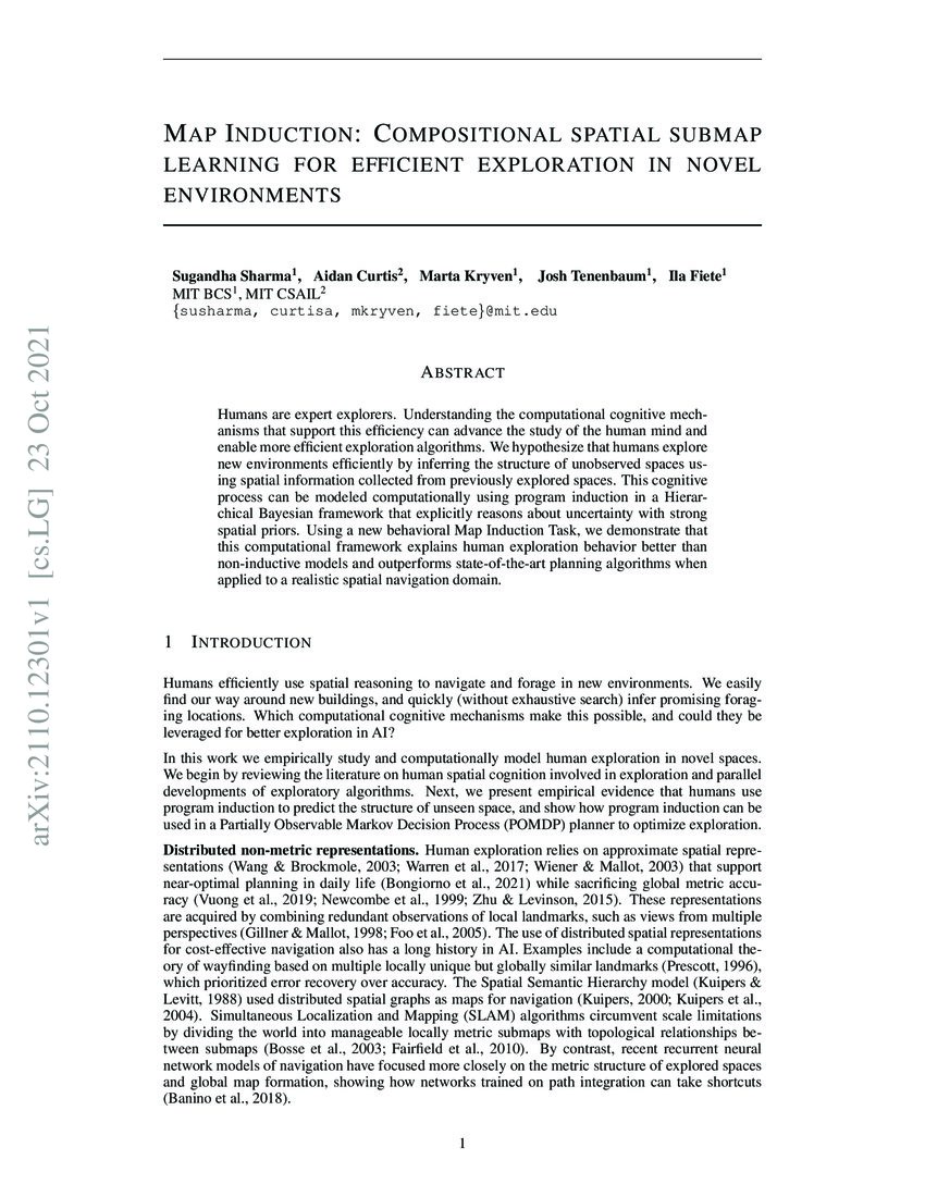 Map Induction: Compositional spatial submap learning for efficient ...