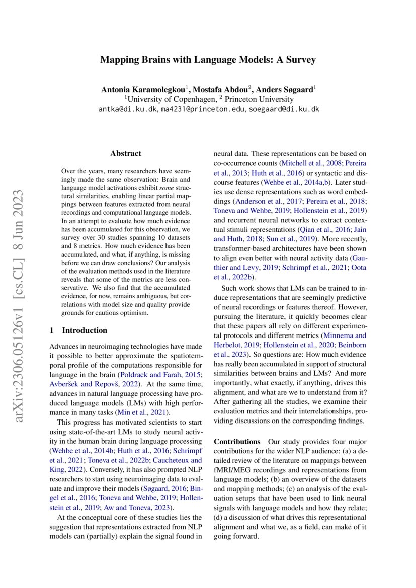 Mapping Brains with Language Models: A Survey | DeepAI