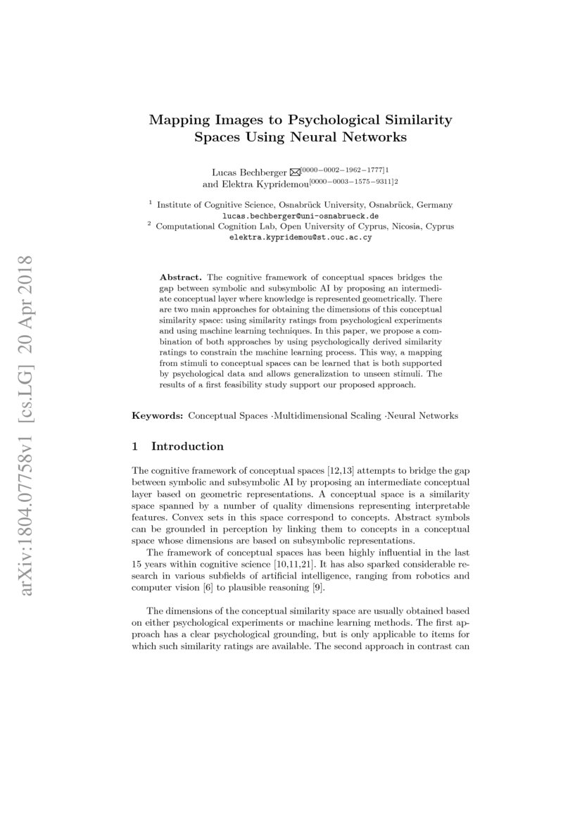 Mapping Images To Psychological Similarity Spaces Using Neural Networks