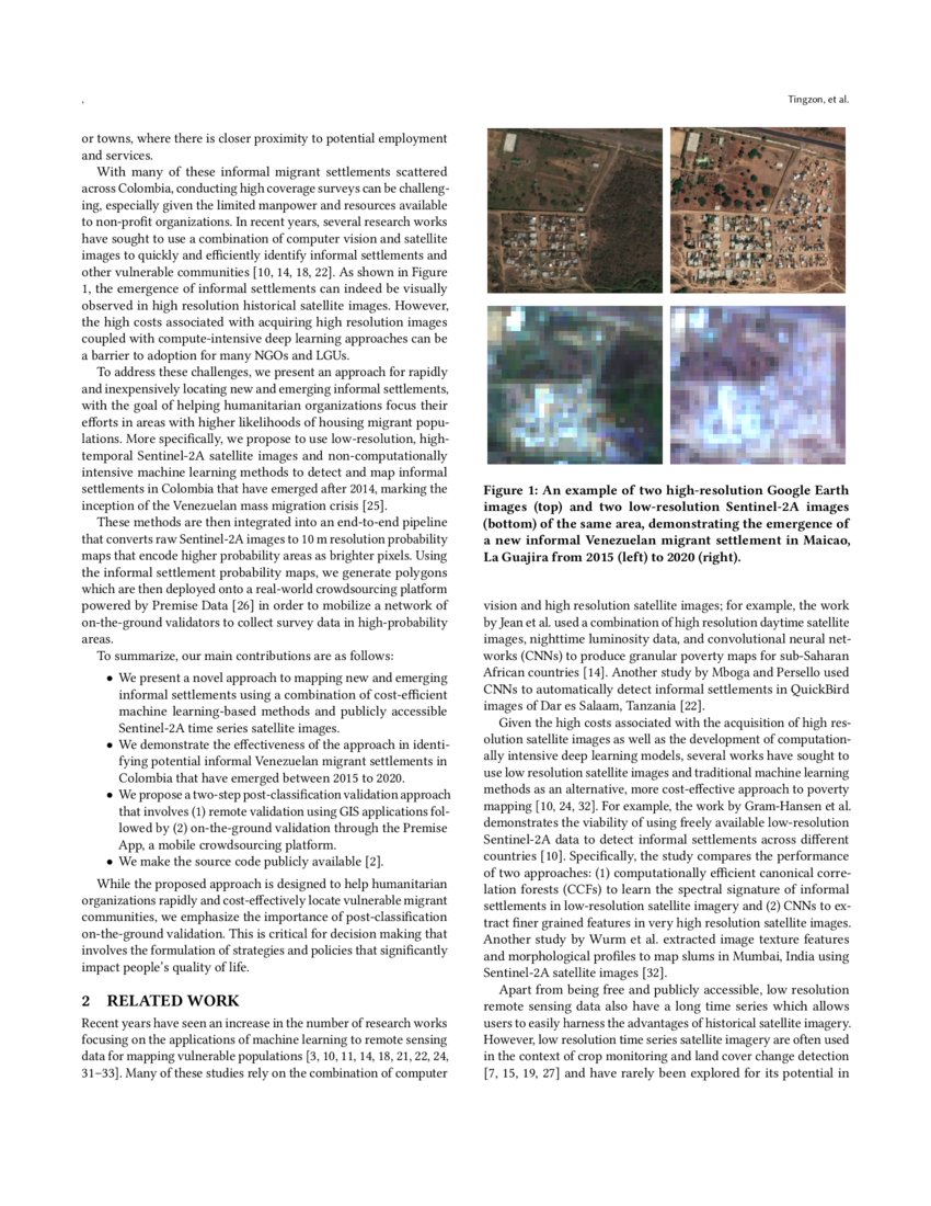 Mapping New Informal Settlements using Machine Learning and Time Series Satellite Images: An ...