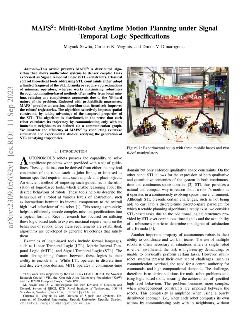 Maps 2 Multi Robot Anytime Motion Planning Under Signal Temporal Logic Specifications Deepai