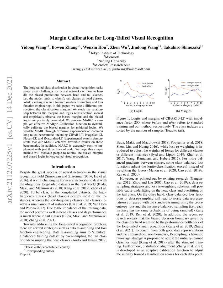 Margin Calibration for Long-Tailed Visual Recognition | DeepAI