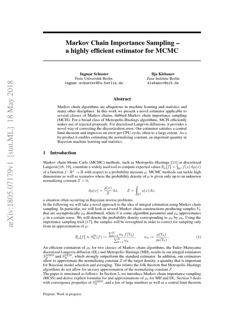 Markov Chain Importance Sampling - a highly efficient estimator for MCMC | DeepAI