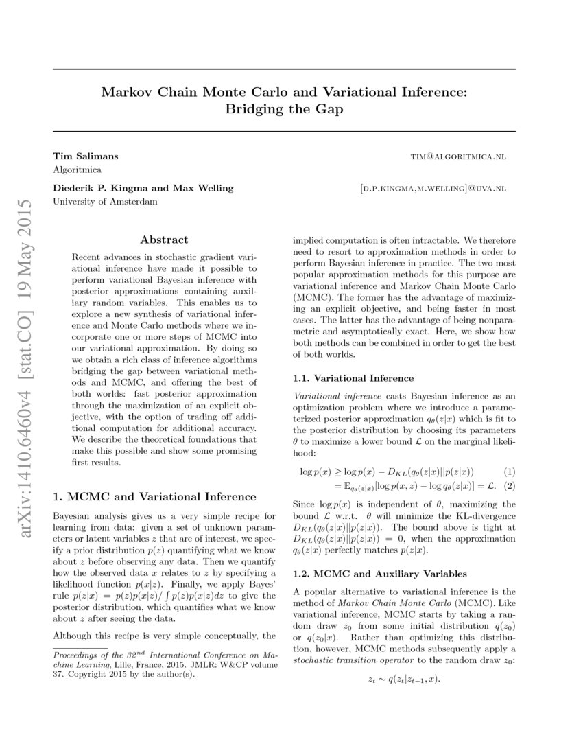 Markov Chain Monte Carlo and Variational Inference: Bridging the Gap ...