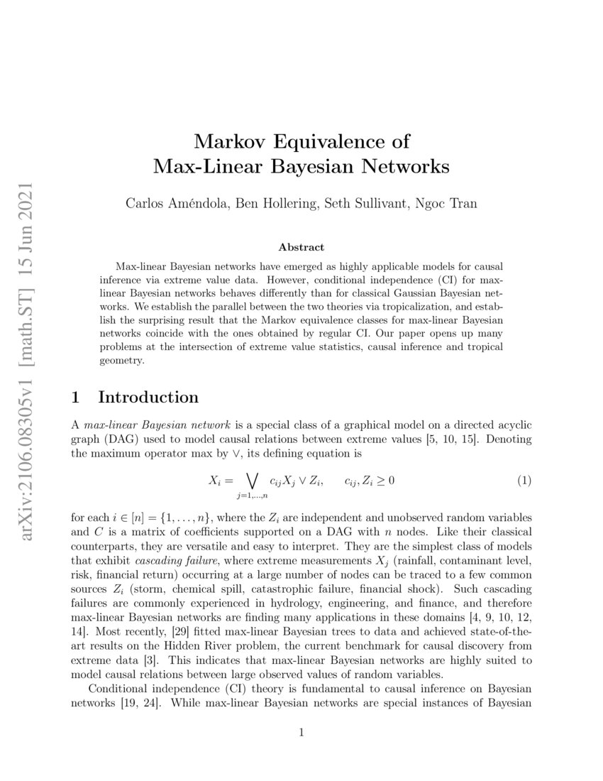 Markov Equivalence Of Max Linear Bayesian Networks Deepai 3471