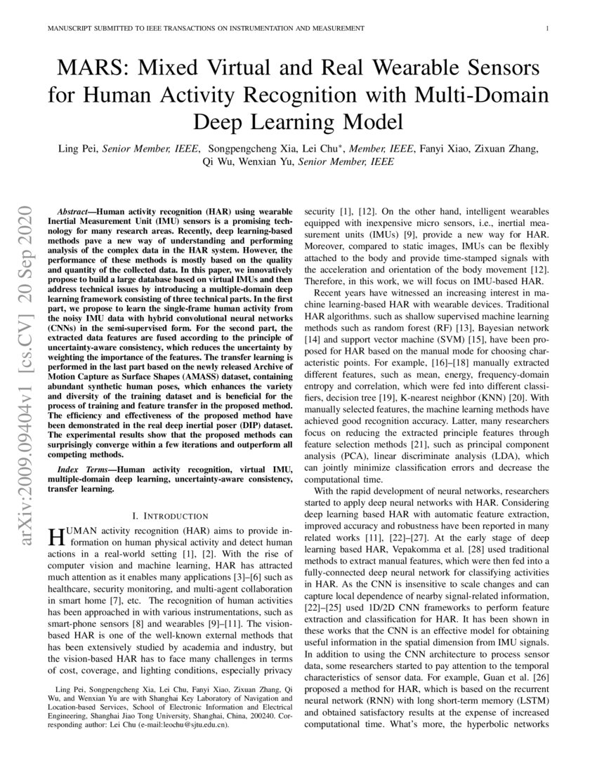Mars Mixed Virtual And Real Wearable Sensors For Human Activity Recognition With Multi Domain