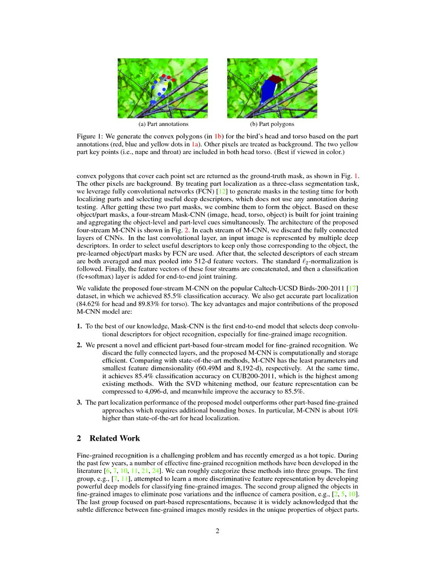 Mask Cnn Localizing Parts And Selecting Descriptors For Fine Grained