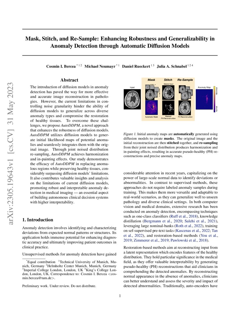 Mask Stitch And Re Sample Enhancing Robustness And Generalizability In Anomaly Detection