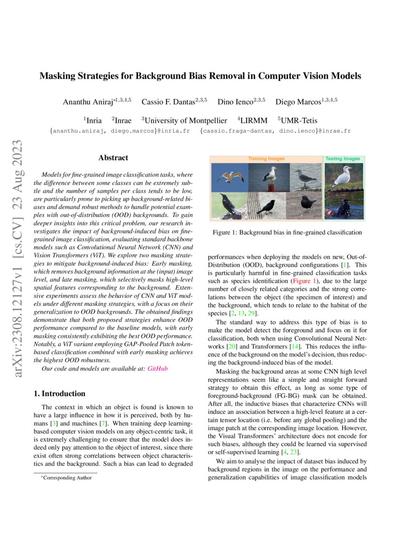 Masking Strategies for Background Bias Removal in Computer Vision ...