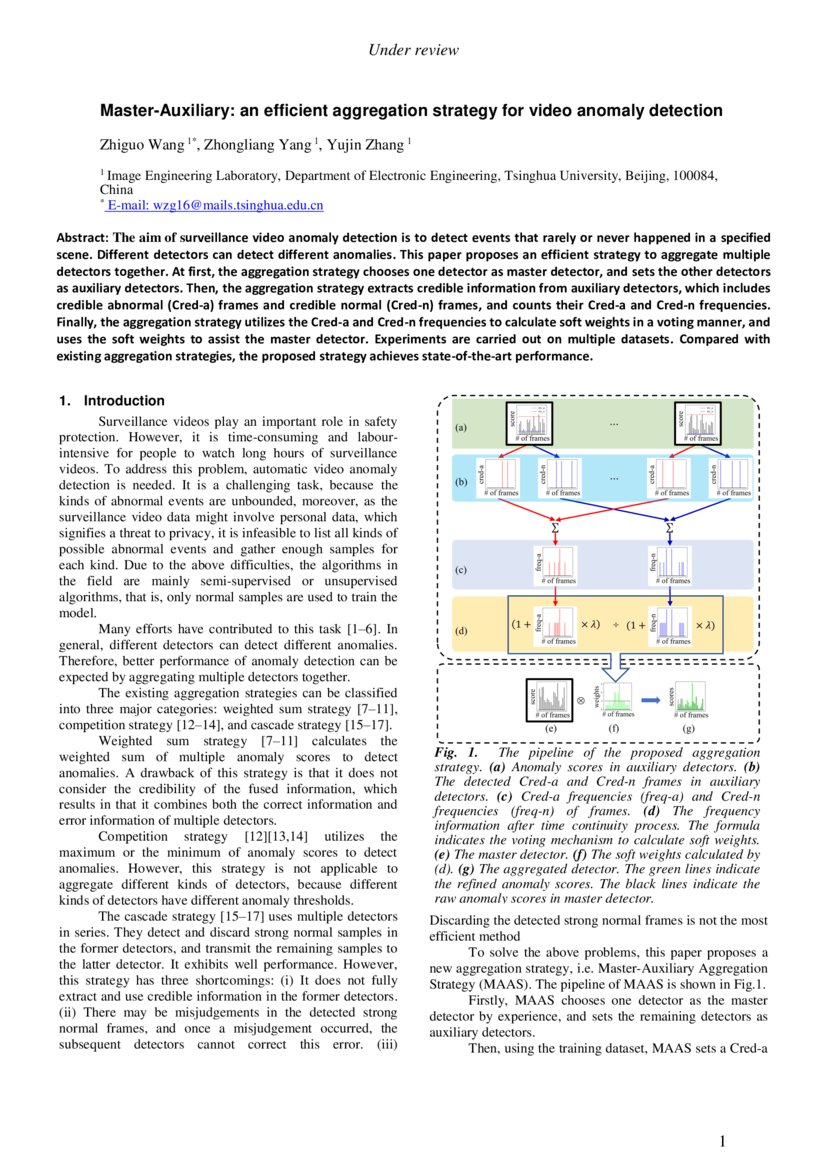 Master-Auxiliary: an efficient aggregation strategy for video anomaly detection | DeepAI