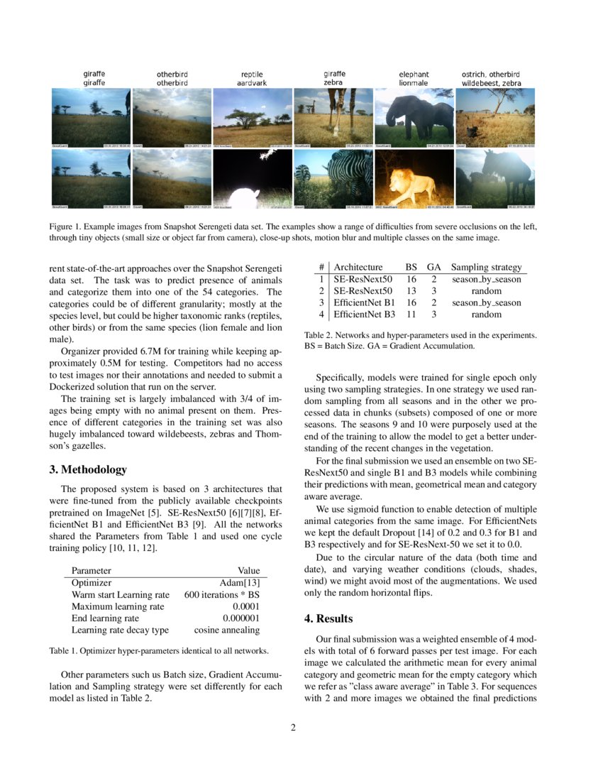 Mastering Large Scale Multi-label Image Recognition with high efficiency overCamera trap images ...