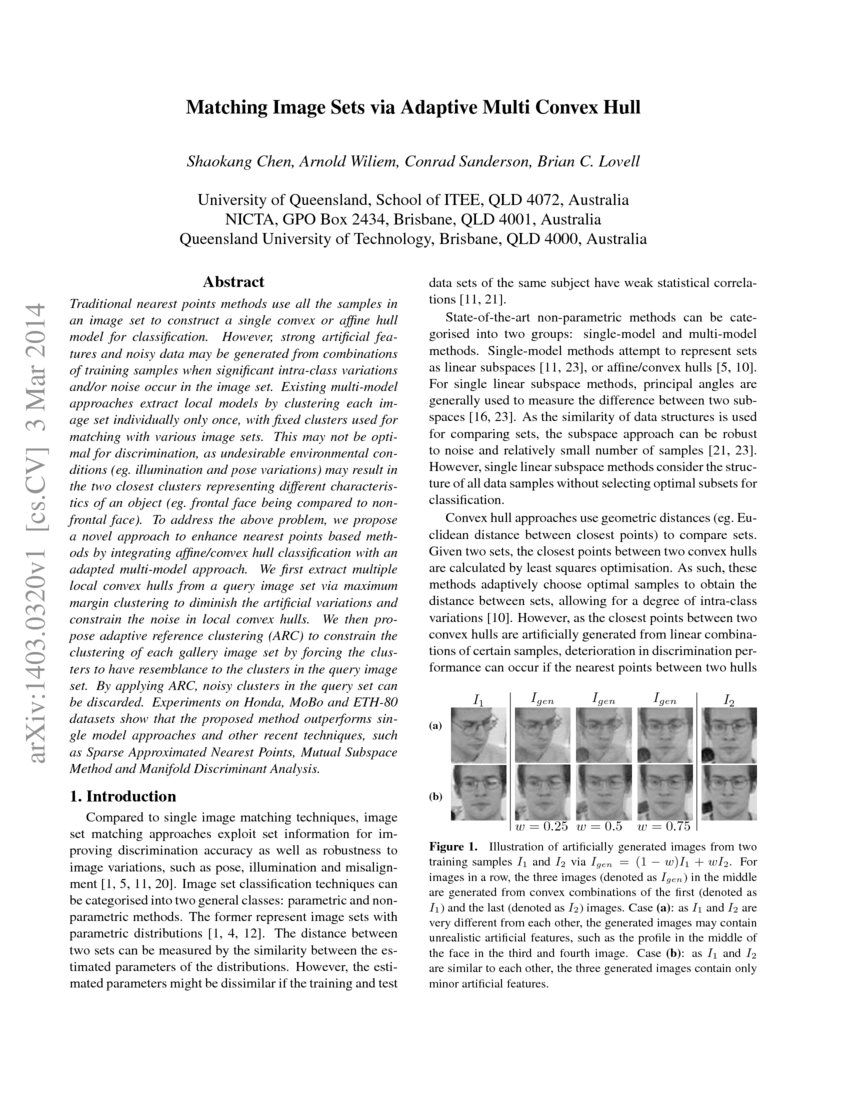 Matching Image Sets via Adaptive Multi Convex Hull | DeepAI