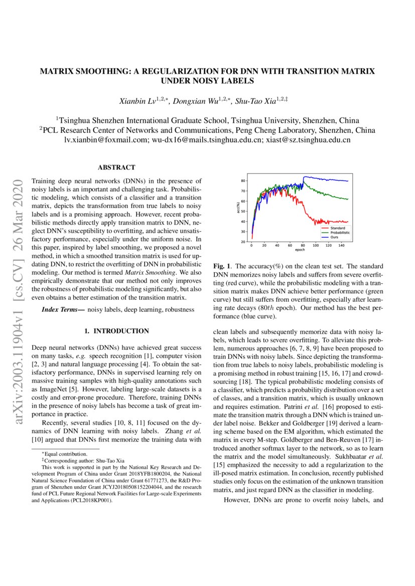 Matrix Smoothing: A Regularization for DNN with Transition Matrix under Noisy Labels | DeepAI