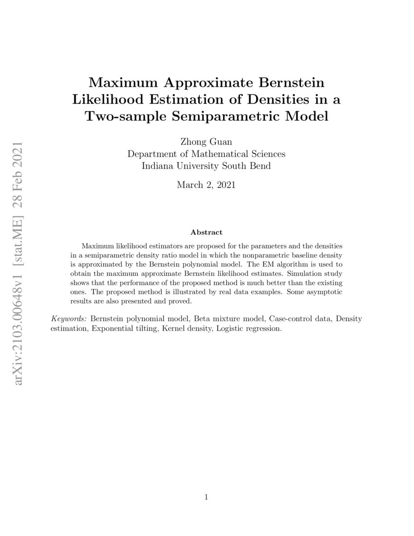 Maximum Approximate Bernstein Likelihood Estimation Of Densities In A