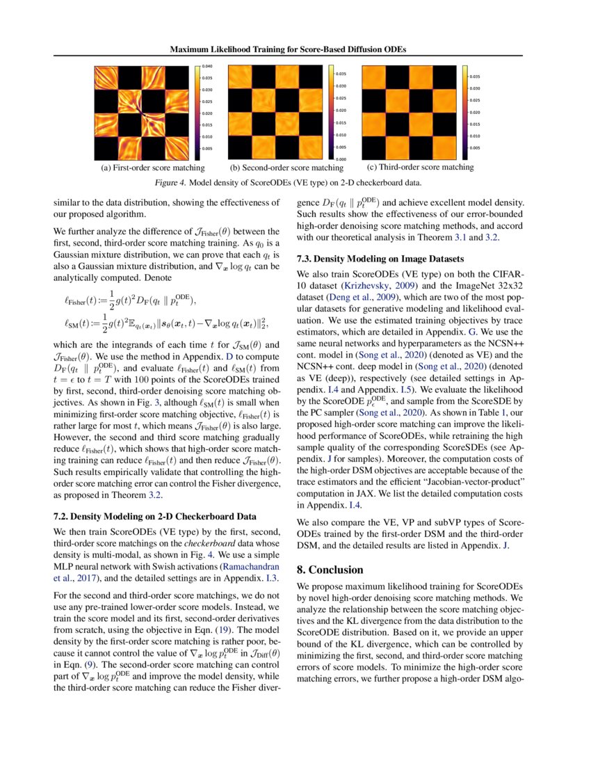 Maximum Likelihood Training for Score-Based Diffusion ODEs by High-Order Denoising Score ...
