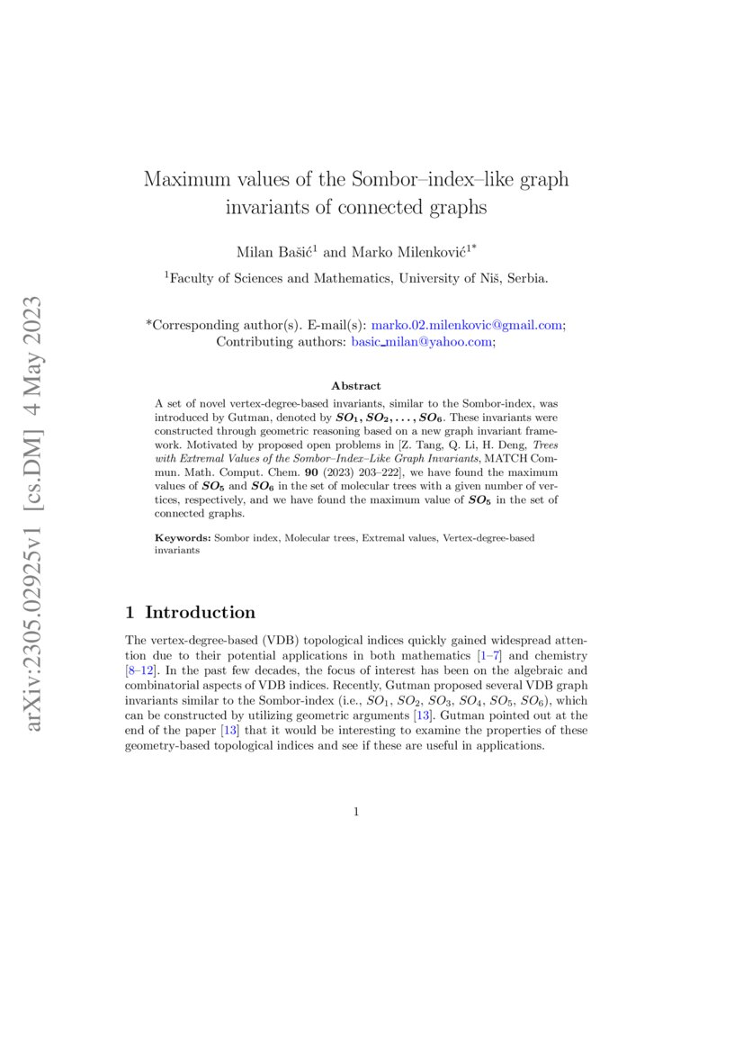 Maximum values of the Sombor-index-like graph invariants of connected graphs | DeepAI