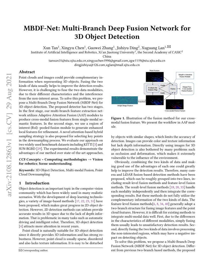 MBDF-Net: Multi-Branch Deep Fusion Network for 3D Object Detection | DeepAI