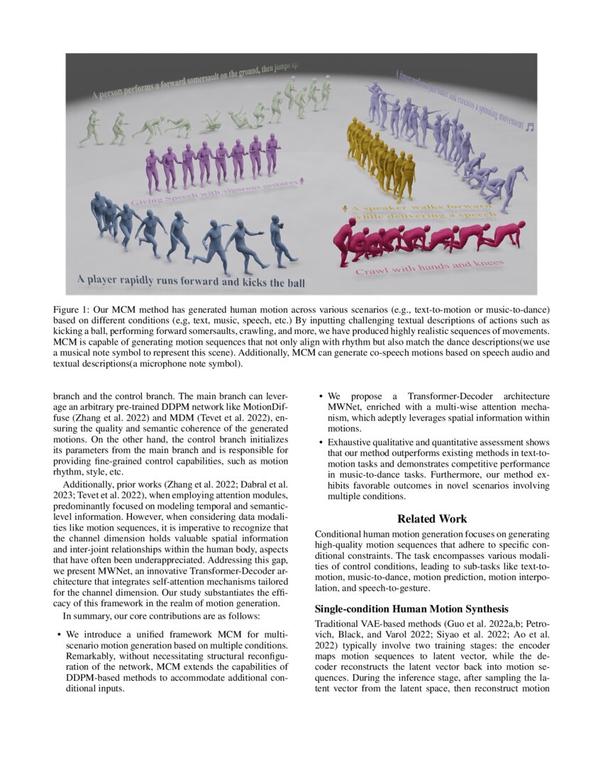 MCM: Multi-condition Motion Synthesis Framework for Multi-scenario | DeepAI