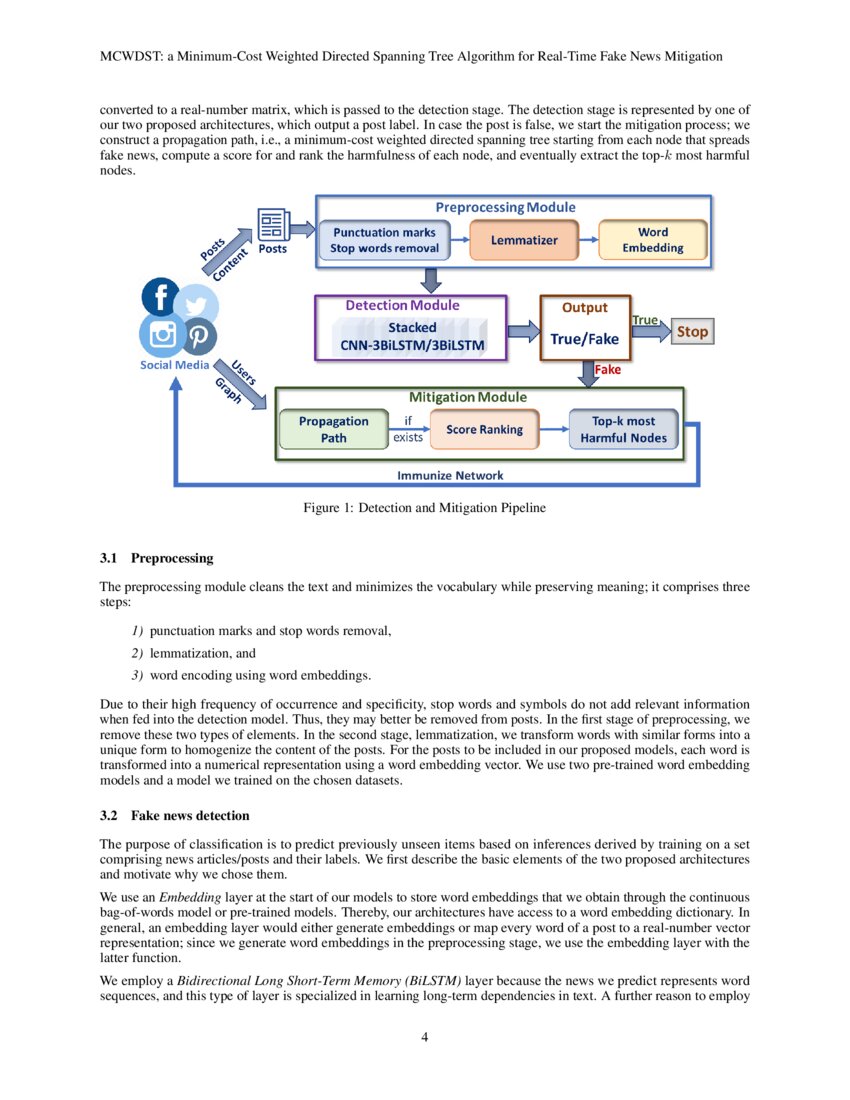 Mcwdst A Minimum Cost Weighted Directed Spanning Tree Algorithm For Real Time Fake News