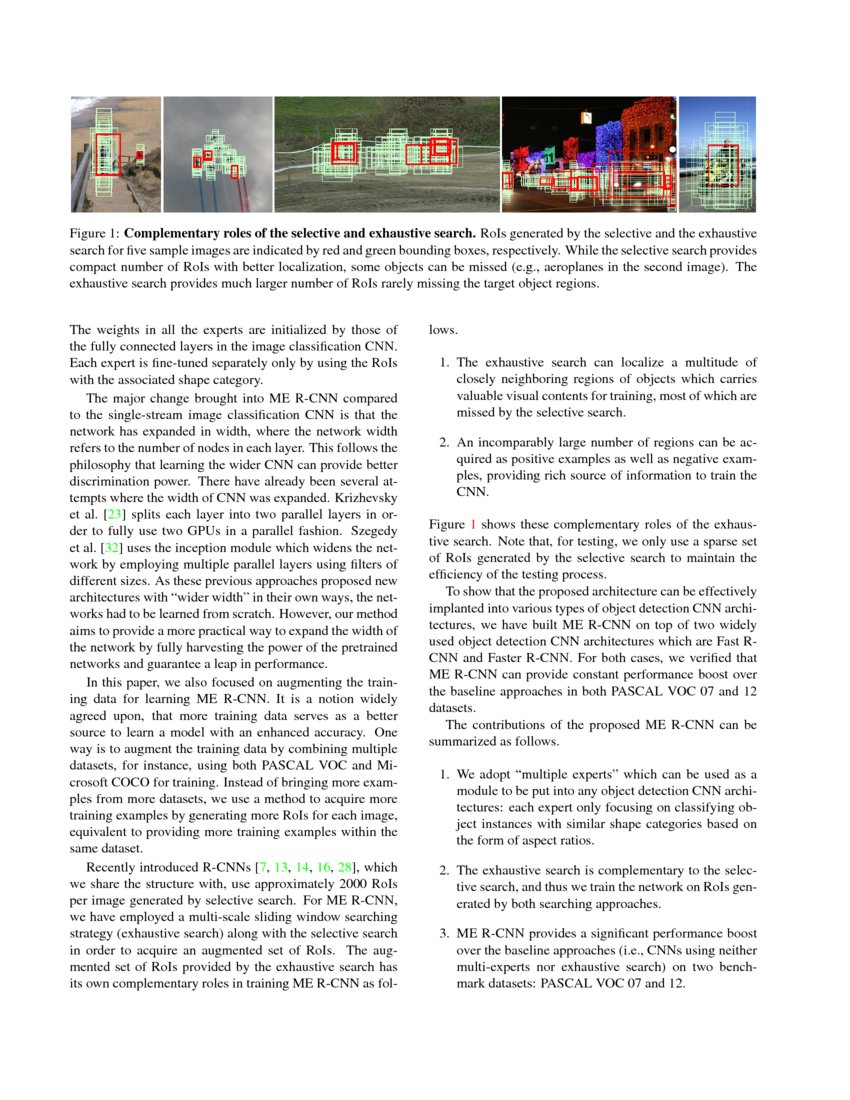 Me R Cnn Multi Expert R Cnn For Object Detection Deepai